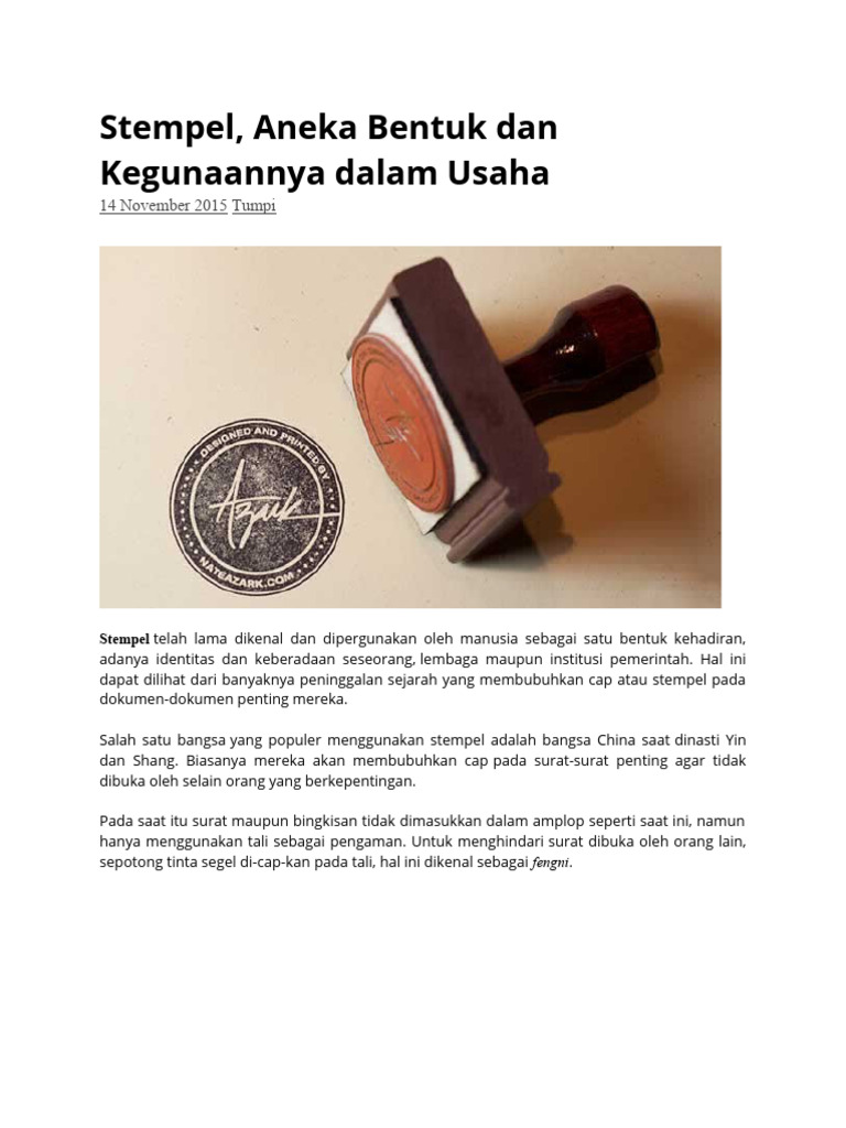 Berbagai Macam Bentuk Stempel SDSDSDSD | PDF