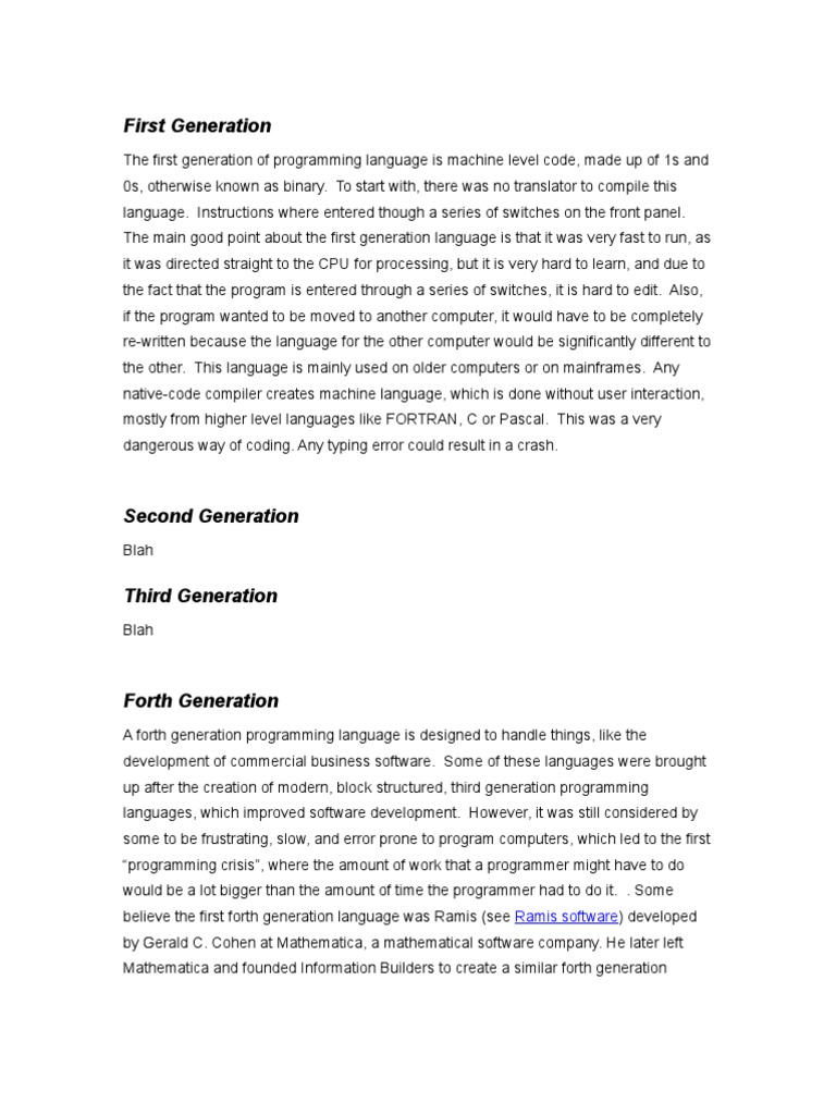 First Generation | PDF | Computer Programming | Computer Program
