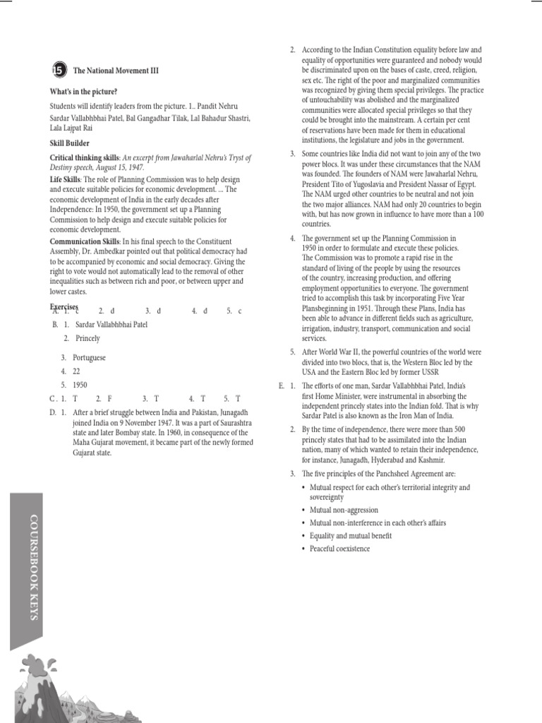 Term 2 - Grade 8 Social Science Chapter 15 The National Movement III ...