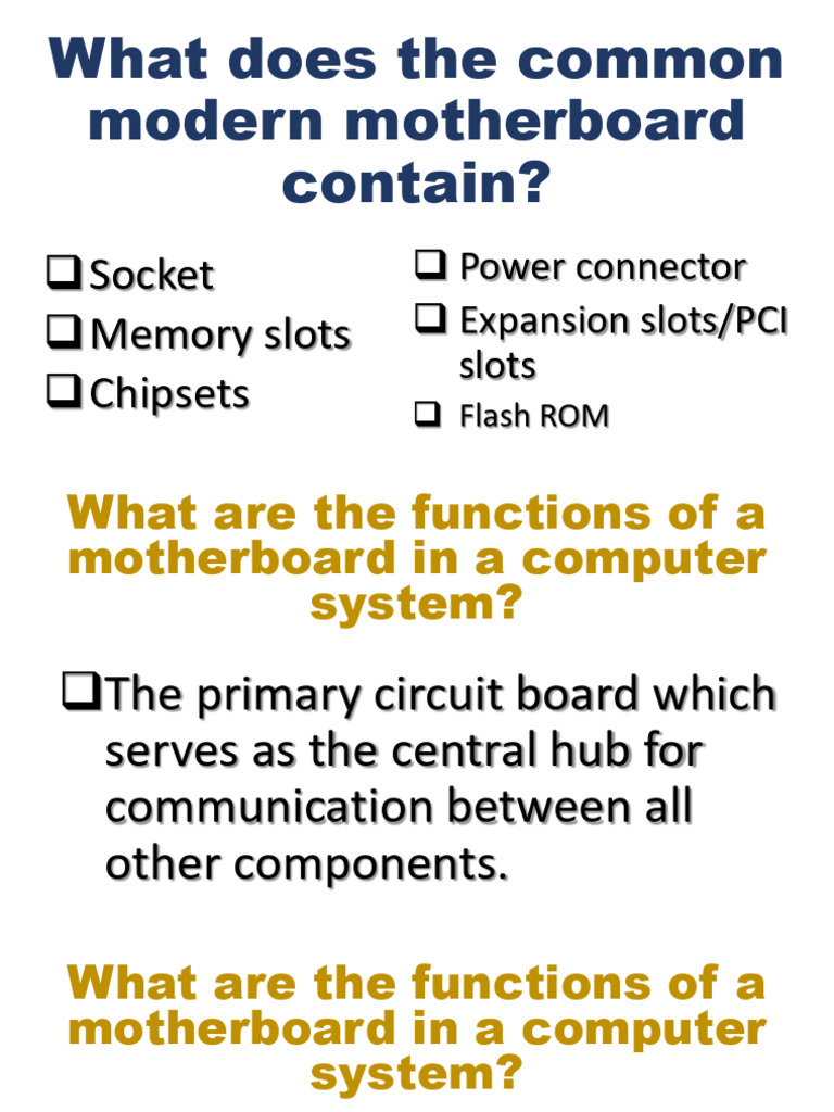 Understanding Motherboard Functions and Components | PDF | Computer ...
