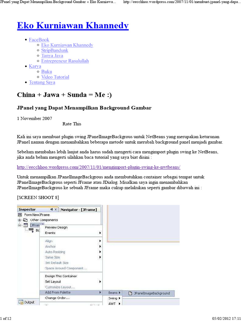 JPanel Yang Dapat Menampilkan Background Gambar Eko Kurniawan Khannedy ...