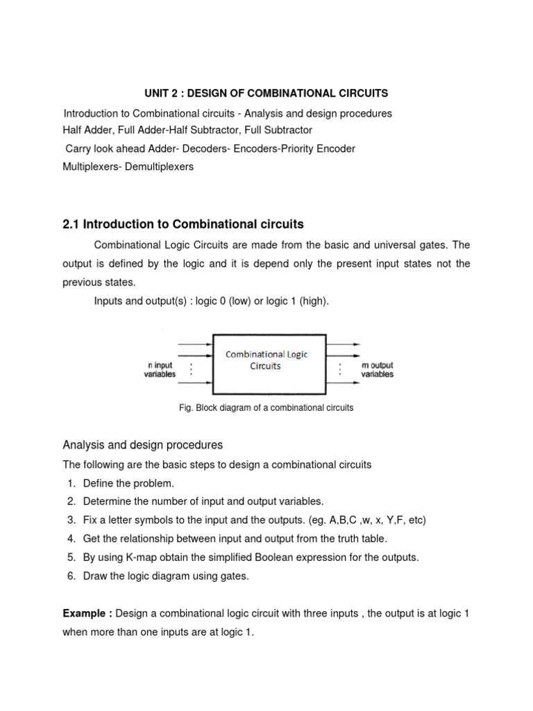 Combinational Circuits | PDF | Digital Electronics | Electronic Circuits