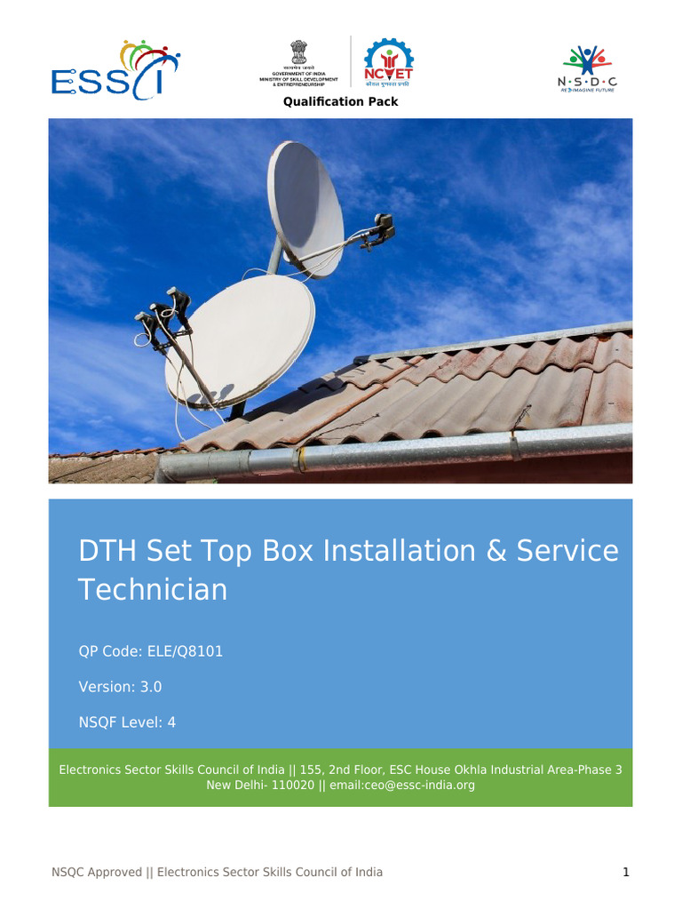 DTH Set Top Box Installation & Service Technician - ELE - Q8101 - v3.0 ...
