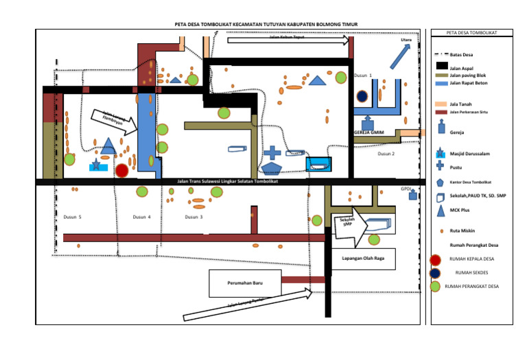 Peta Desa Tombolikat, Bolmong Timur | PDF