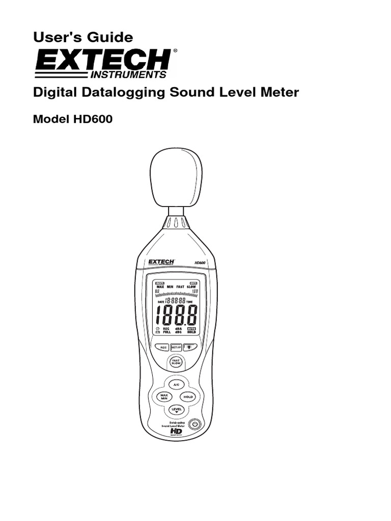 User's Guide: Digital Datalogging Sound Level Meter | PDF | Usb ...