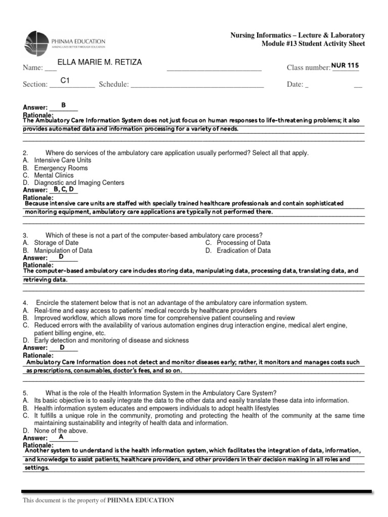 Nursing Informatics Module 13 Activities | PDF | Health Informatics ...