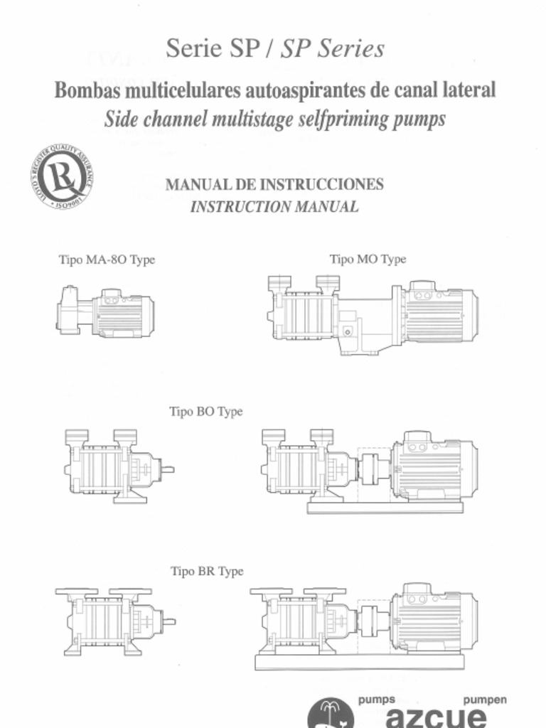 Manual Side Channel Multistage Selfpriming Pumps | PDF