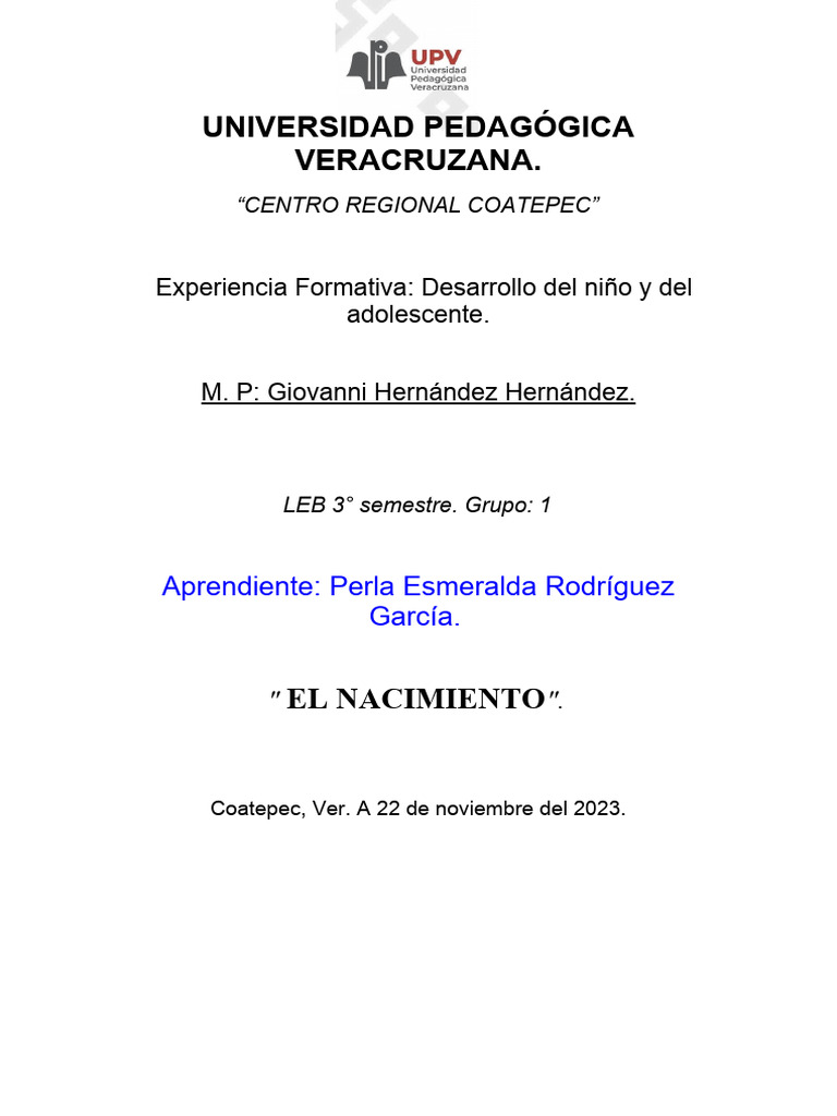 Tarea 2 El Nacimiento | PDF | El embarazo | Placenta