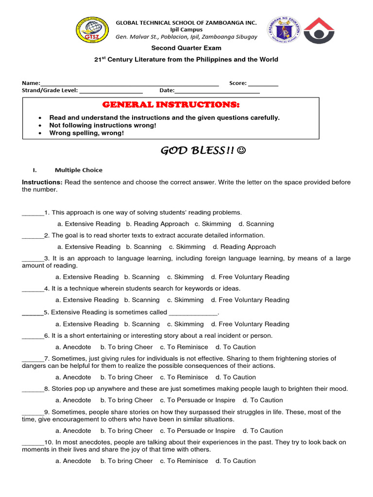 21st Century - Second Quarter Exam | PDF | Information | Human ... 21st Century - Second Quarter Exam | PDF | Information | Human ...