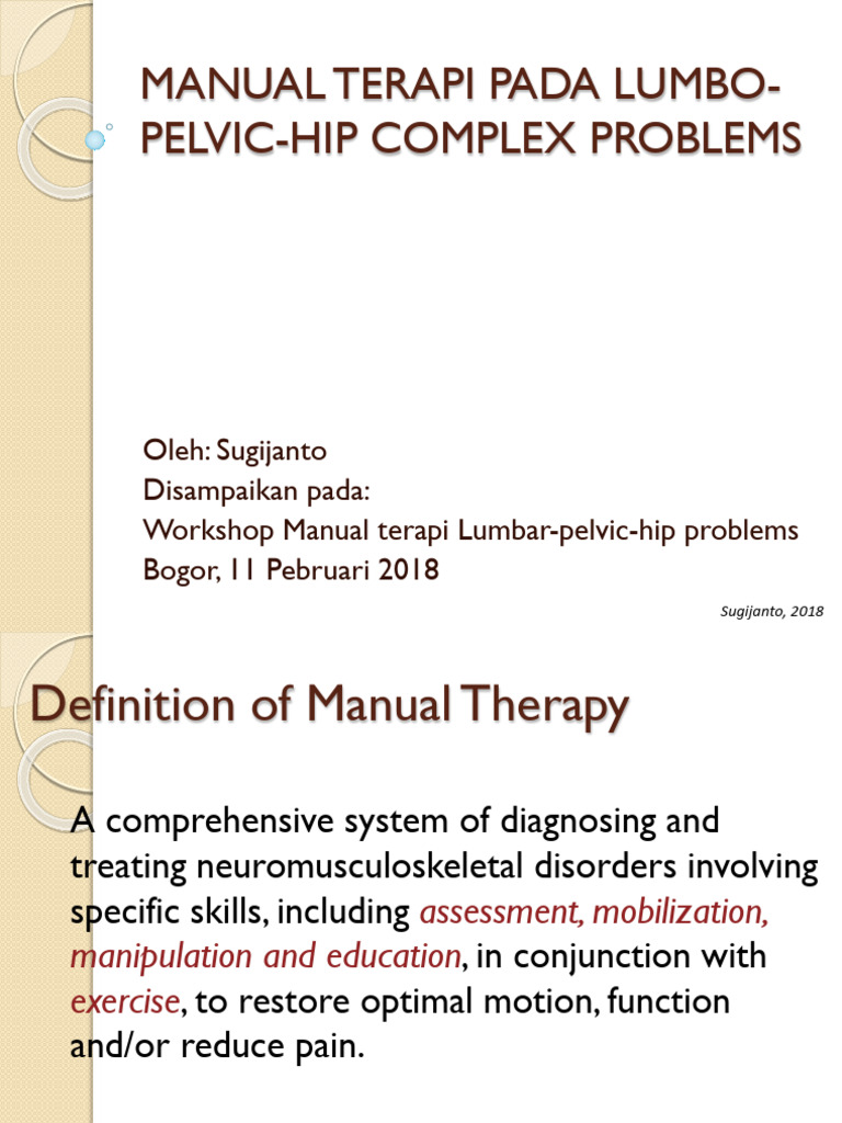 Manual Terapi Lumbo-Pelvic-Hip Complex Problems | PDF