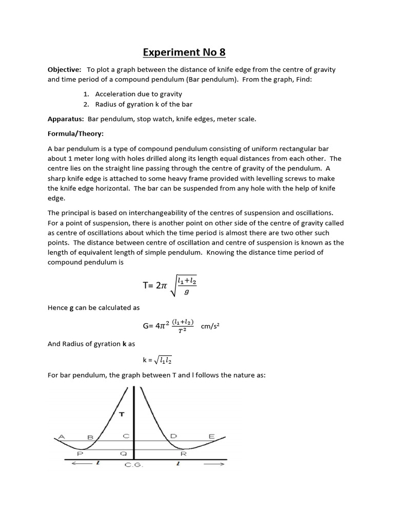 Bar Pendulum | PDF | Pendulum | Cartesian Coordinate System
