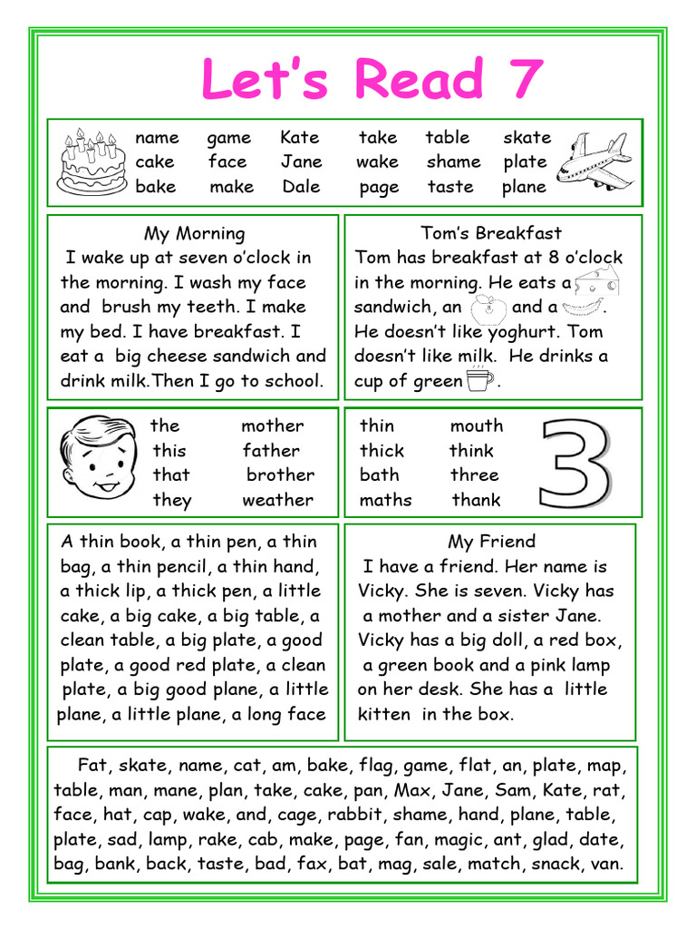 Let’s Read 7: Phonics and Activities | PDF