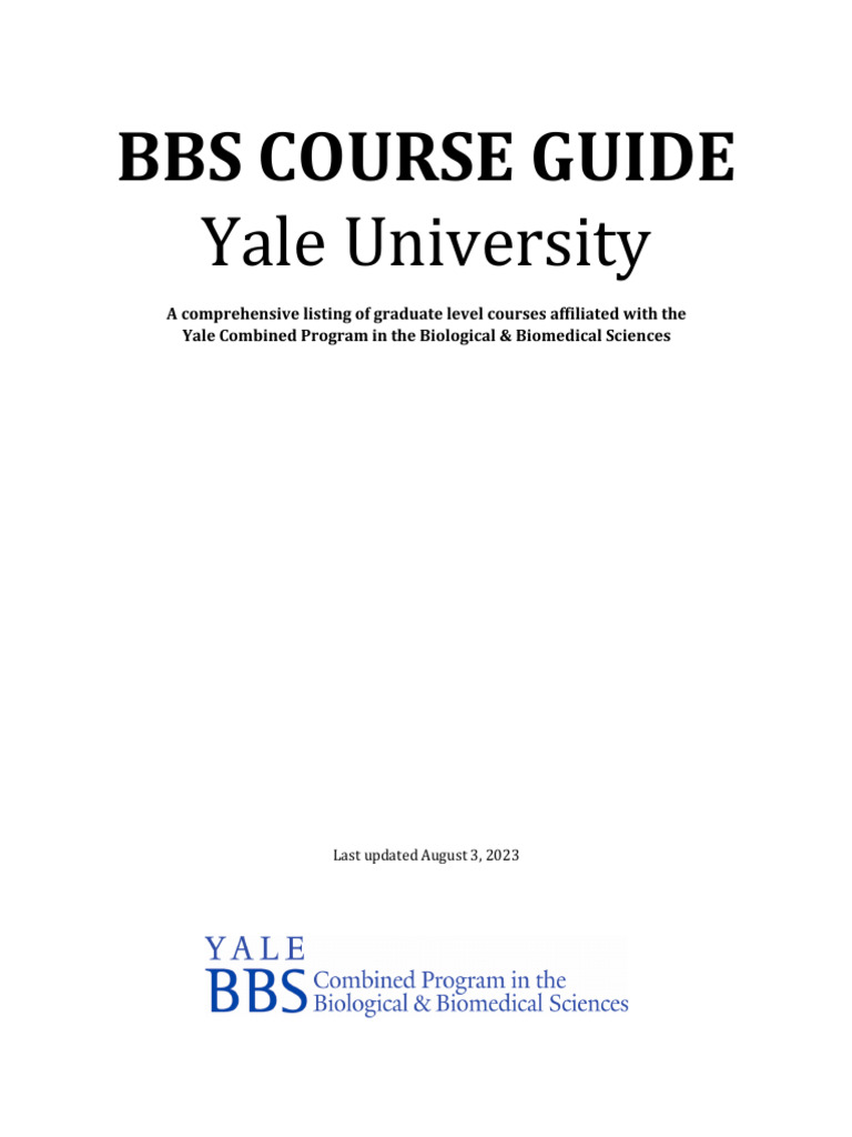 Yale BBS Graduate Course Listings | PDF | Neuroscience | Neuroimaging