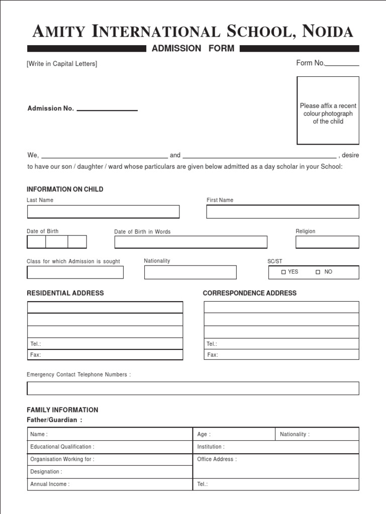 Admission Form | PDF