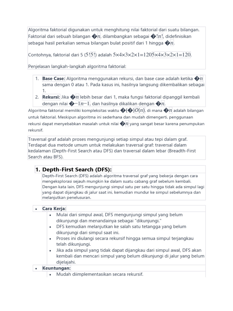 Algoritma Faktorial dan DFS | PDF