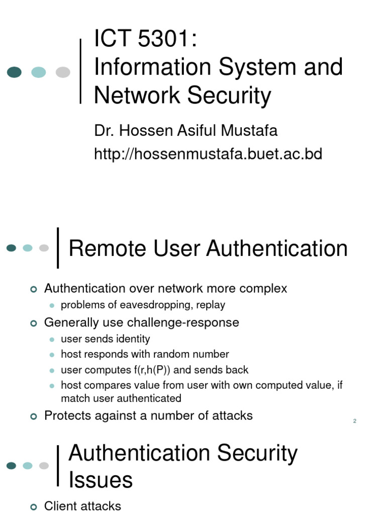 ICT 5301 Lecture5 | PDF | Denial Of Service Attack | Transmission ...