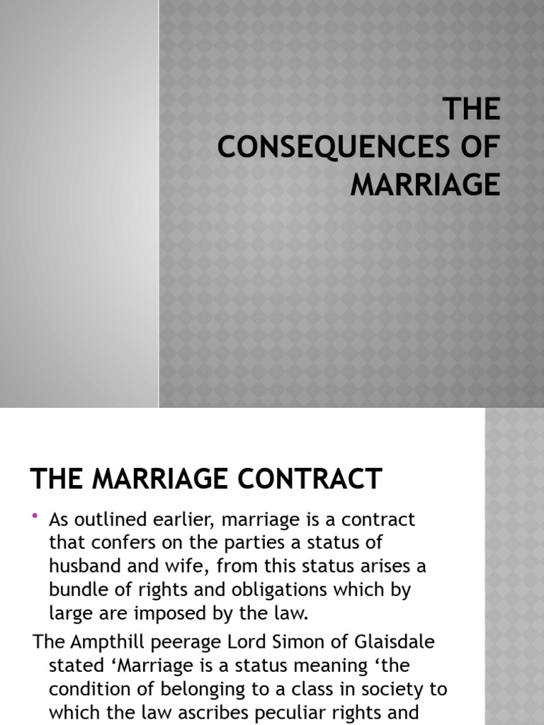 The Consequences of Marriage | PDF | Marriage | Damages