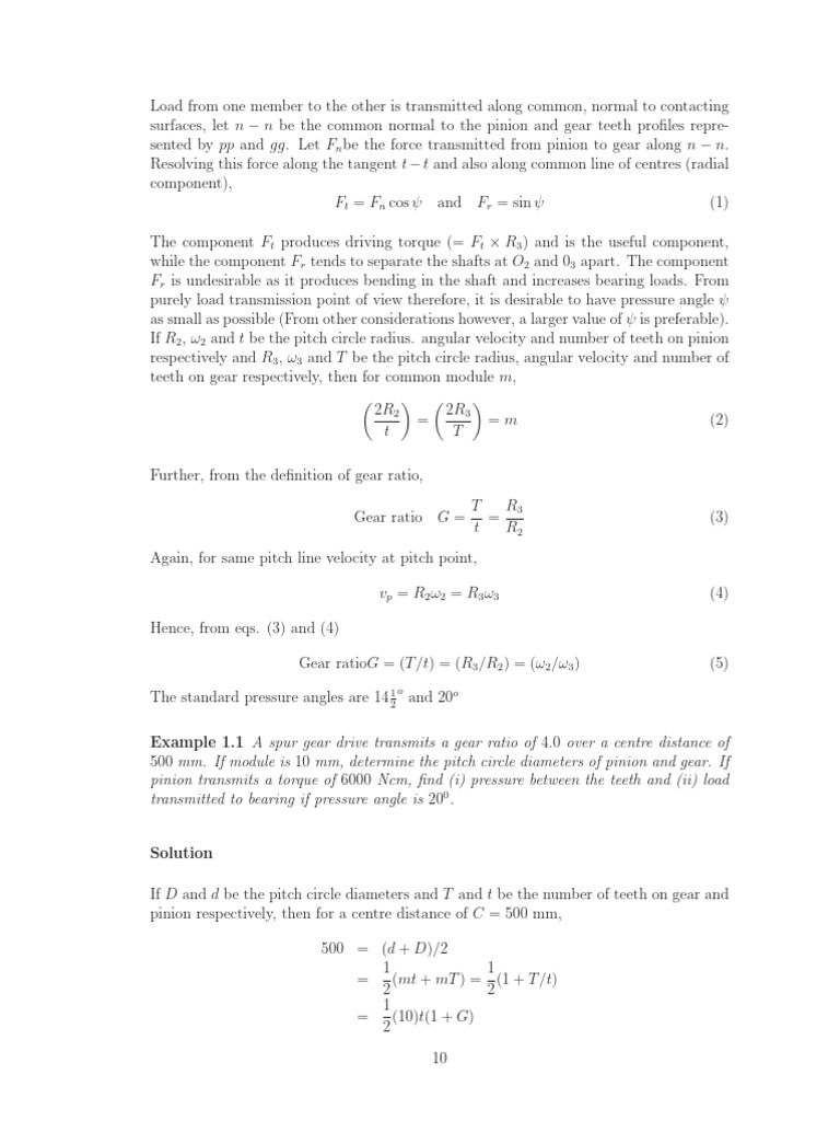 Gear Mechanisms - Class-Notes 2 | Download Free PDF | Gear | Velocity