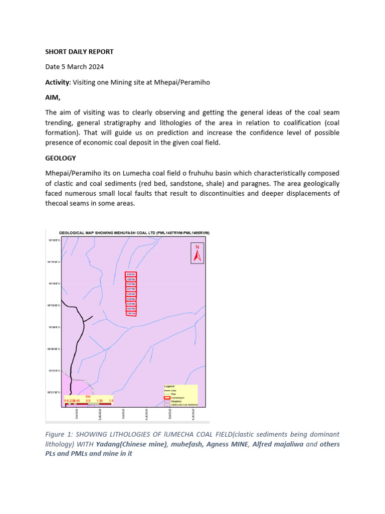 Short Daily Report Including Local Geology of Visted Site (Peramiho) | PDF