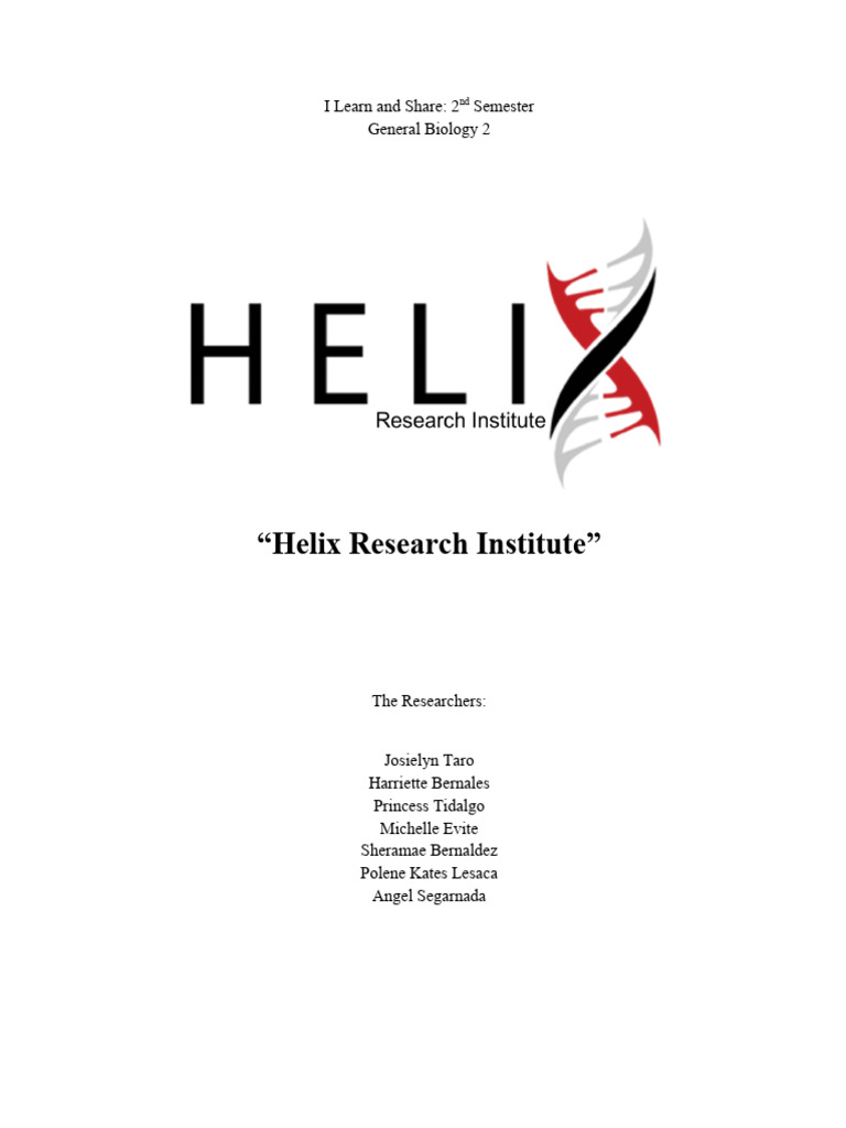 Helix Research Institute Proposal FINAL | PDF | Genetics | Genetic Testing