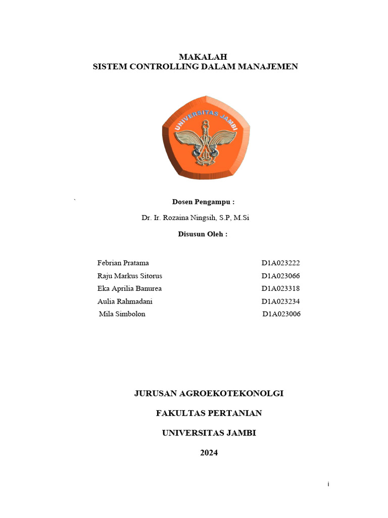 MAKALAH DDM CONTROLLING Kelompok | PDF