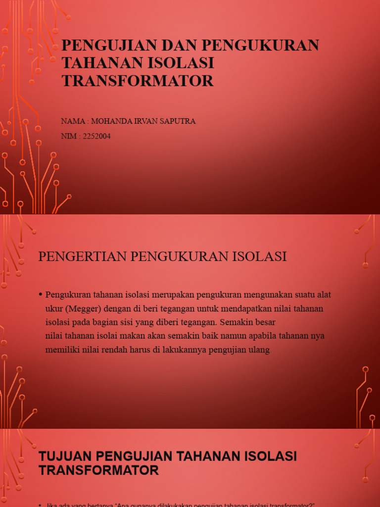 Pengujian Dan Pengukuran Tahanan Isolasi Transformator | PDF Pengujian Dan Pengukuran Tahanan Isolasi Transformator | PDF