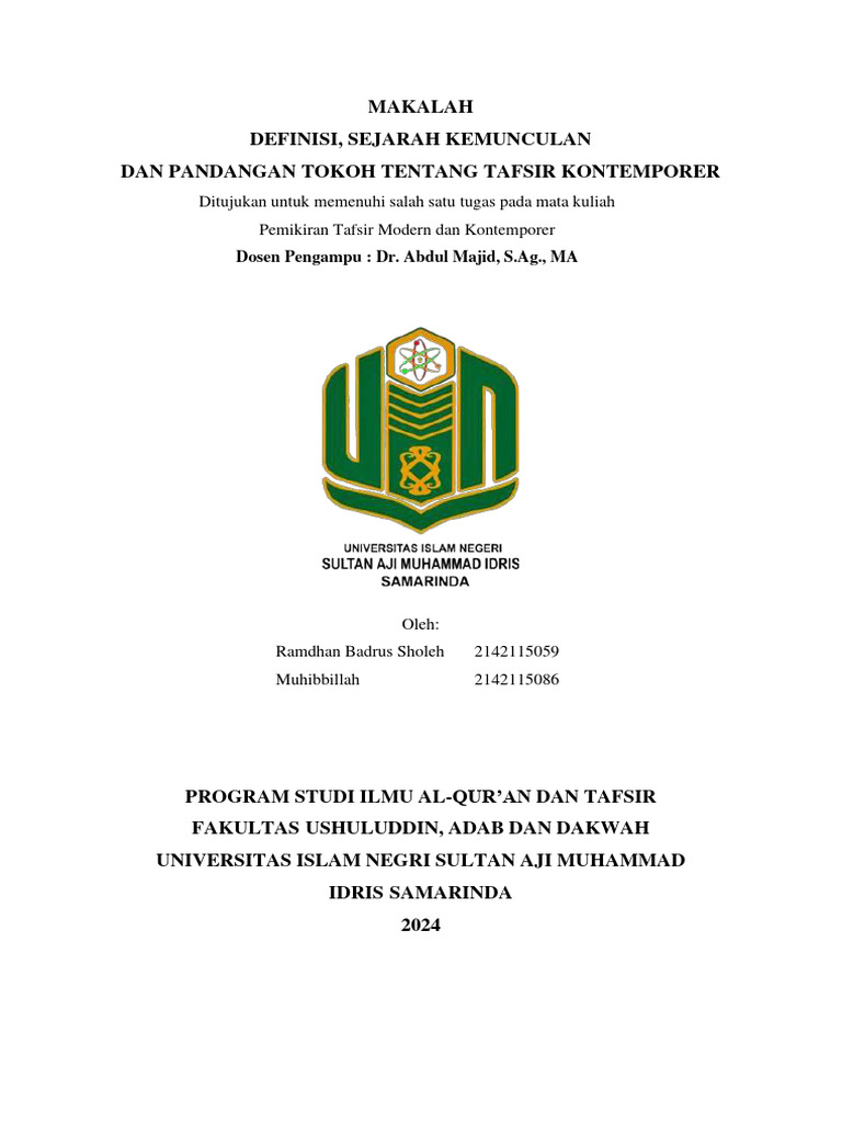 Makalah Tafsir Kontemporer | PDF