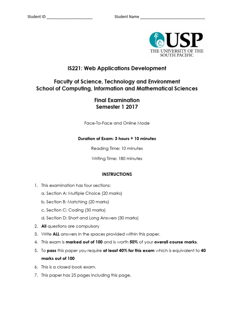 IS221 Exam | PDF | Web Development | Computing