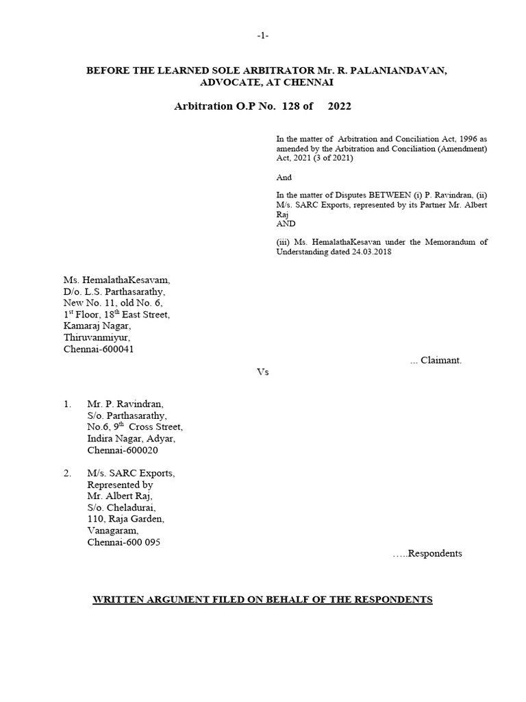 Written Arguments | PDF | Business | Law