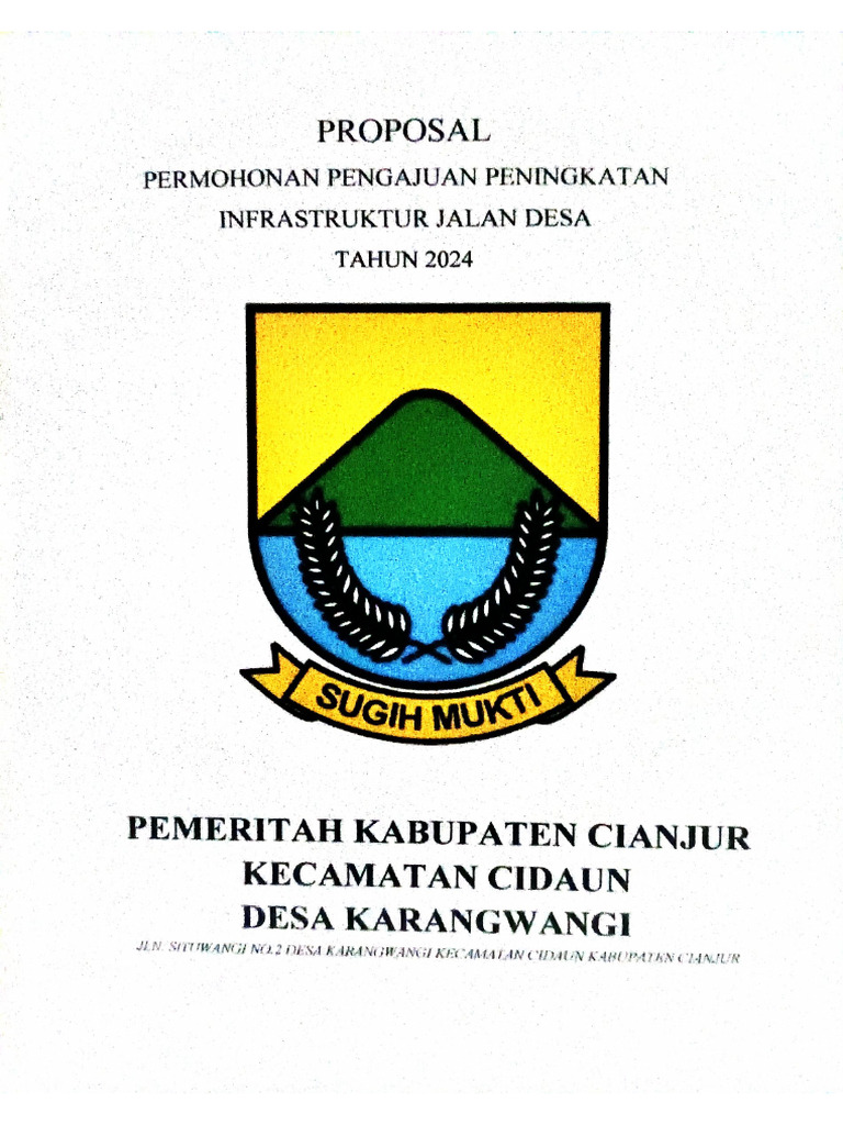 Proposal Pengajuan Infrastruktur Jalan 2024 | PDF