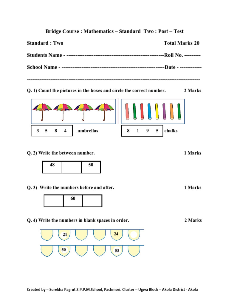 2 Post Test Math D | PDF