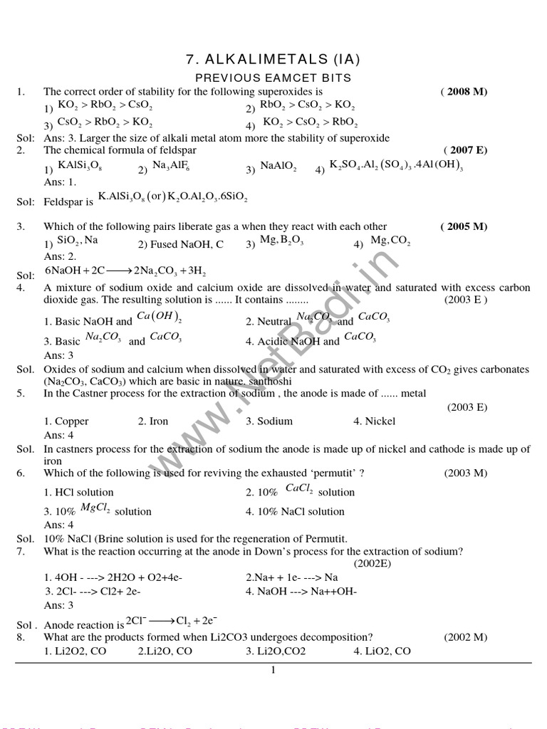 Alkali Metals | PDF | Sodium | Sodium Bicarbonate