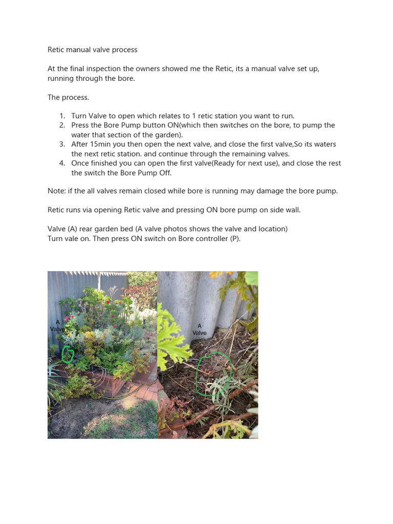 Retic Manual Valve Process | PDF