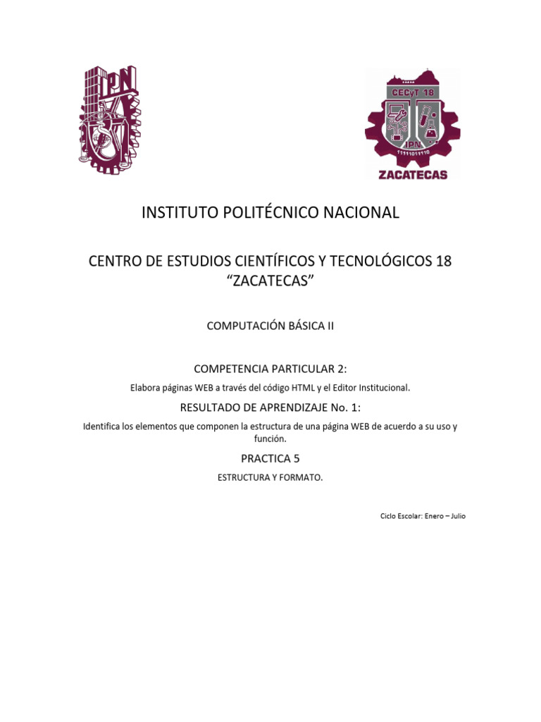 Practica 5 - HTML | PDF | HTML | Red mundial