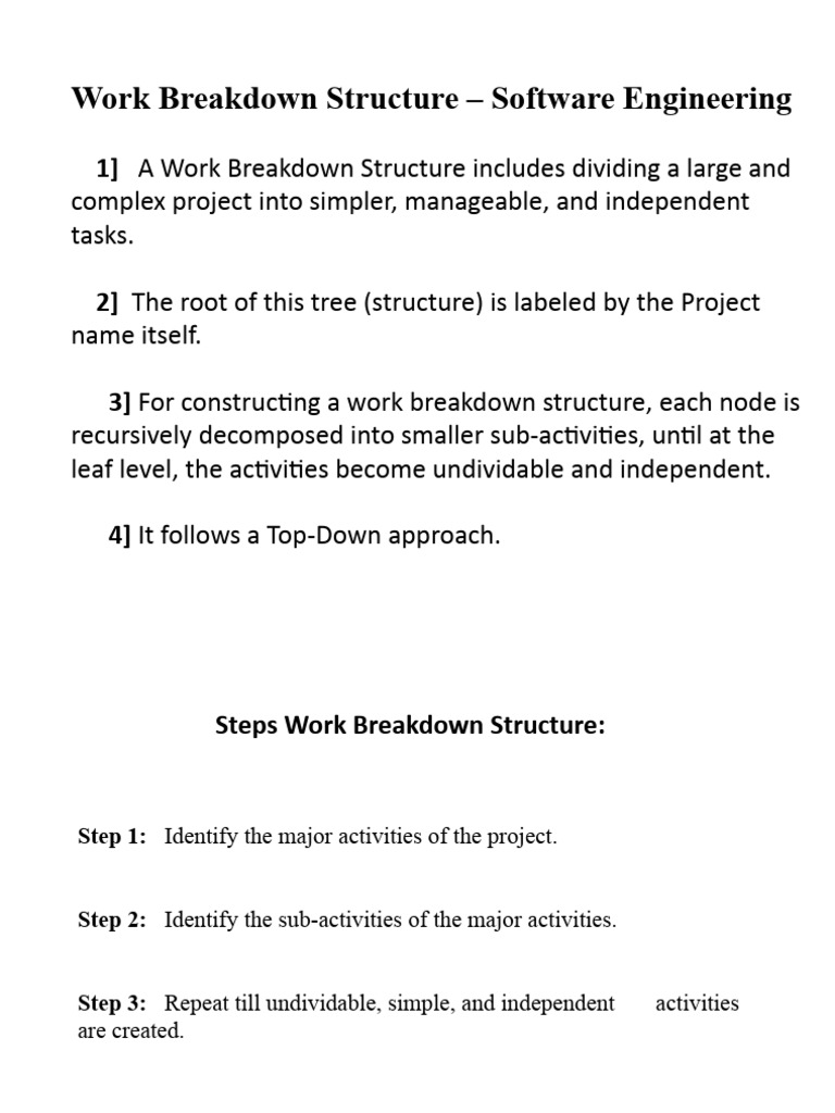 Work Breakdown Structure - Software Engineering | PDF | Systems ...