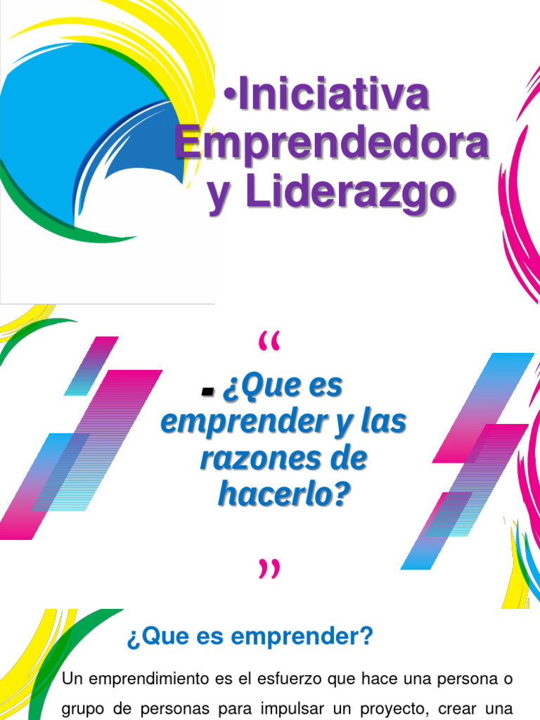 Iniciativa Emprendedora Y Liderazgo Pdf Iniciativa Empresarial
