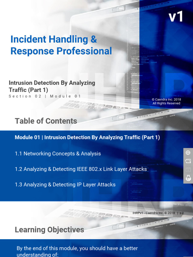 01 Intrusion Detection by Analyzing Traffic Part1 | PDF | Internet Protocols | Internet Protocol ...