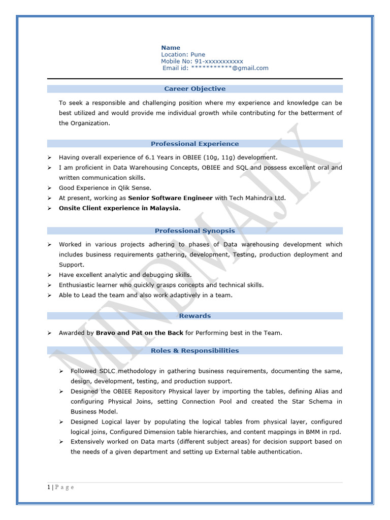 QlikSense-sample-resumes - 2 | PDF | Data Warehouse | Information Science