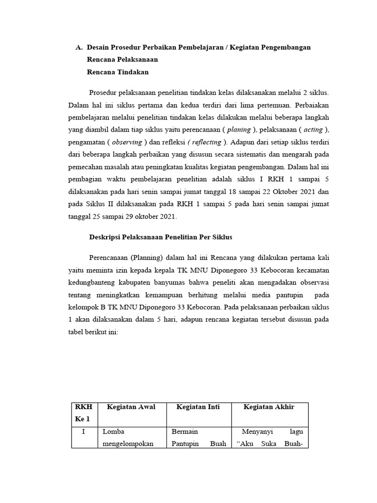 Prosedur Perbaikan Pembelajaran Kelas | PDF