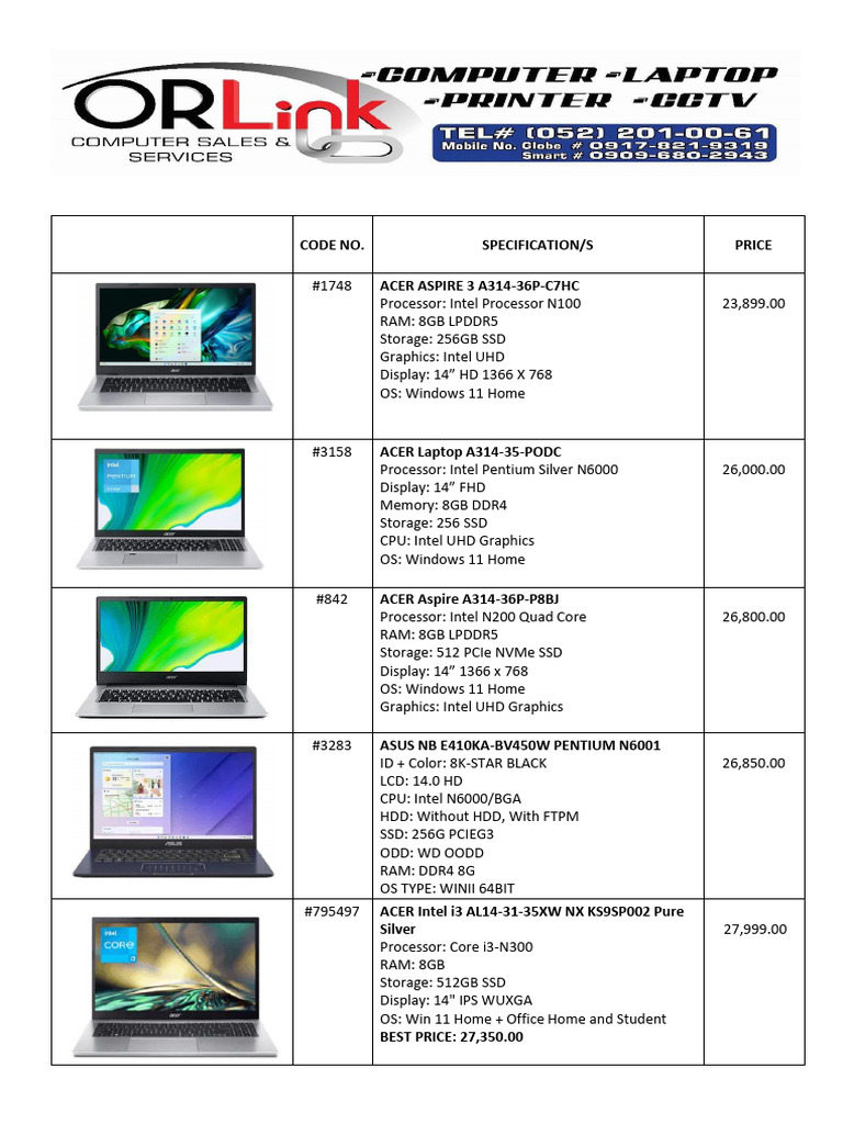 Orlink Brochure - Laptop - As of March 8, 2024 | Download Free PDF ...