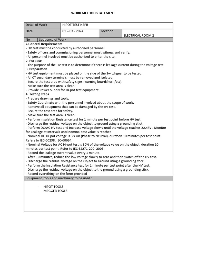 Hipot Test Pdf