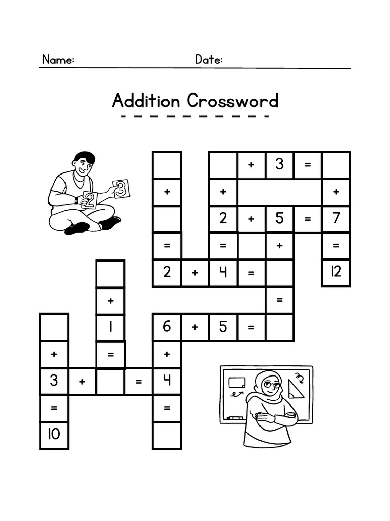 Addition Crossword Puzzle | PDF | Teaching Methods & Materials
