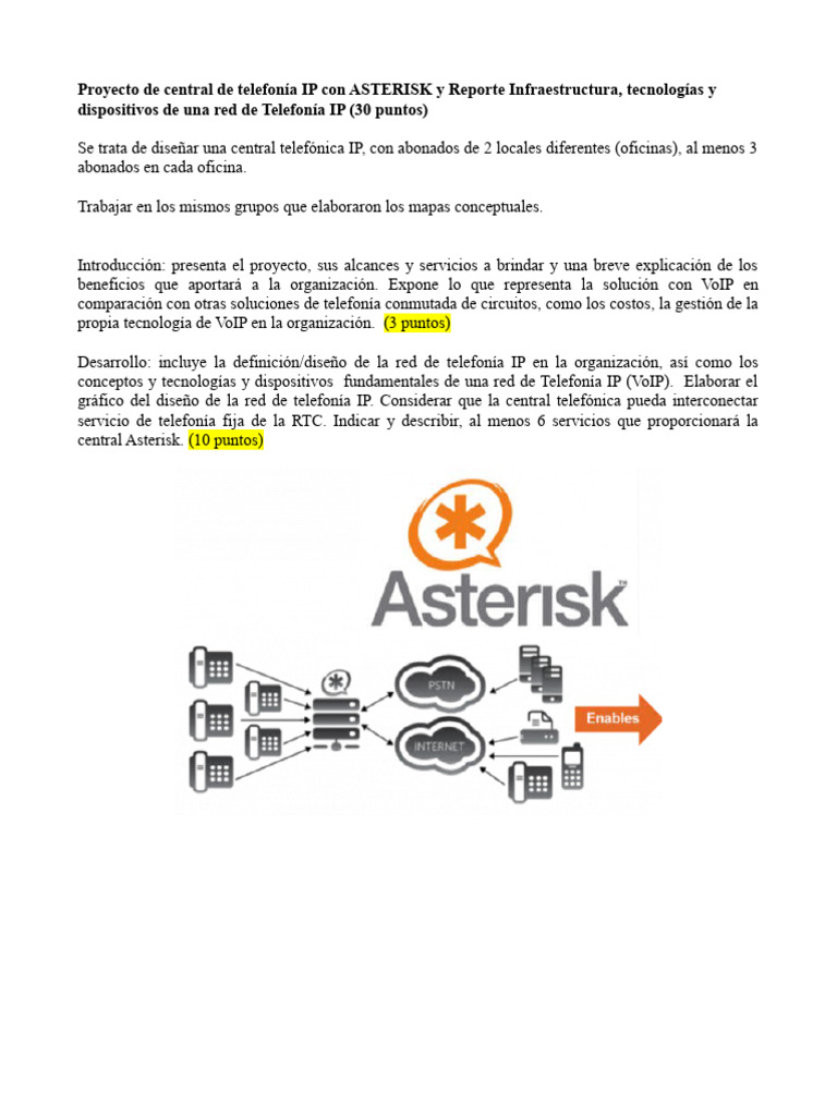 Proyecto de Central de Telefonía IP Con ASTERISK | PDF | Arte | Informática