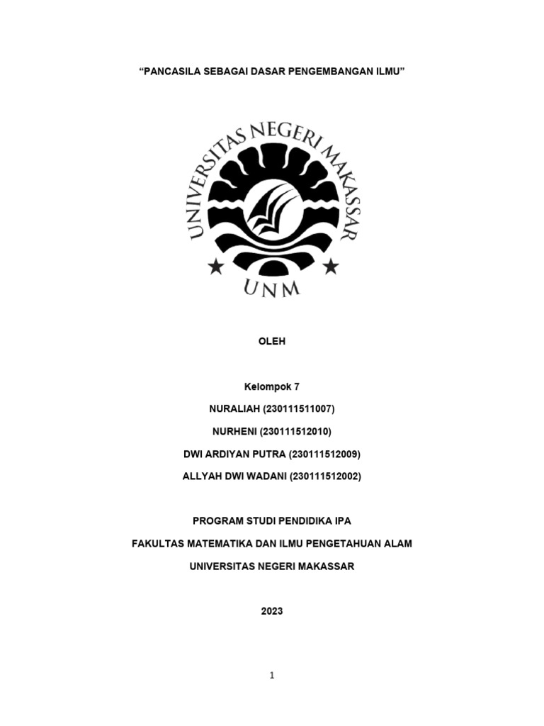 Pancasila Sebagai Dasar Pengembangan Ilmu | PDF