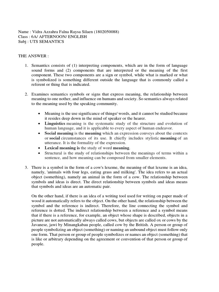 Soal Semantics PDF | PDF | Semantics | Symbols