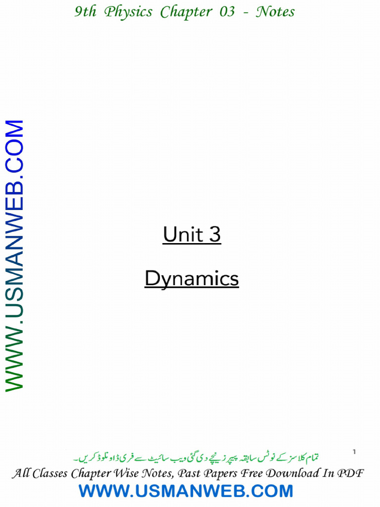 9th Physics Chapter 3 Notes | PDF