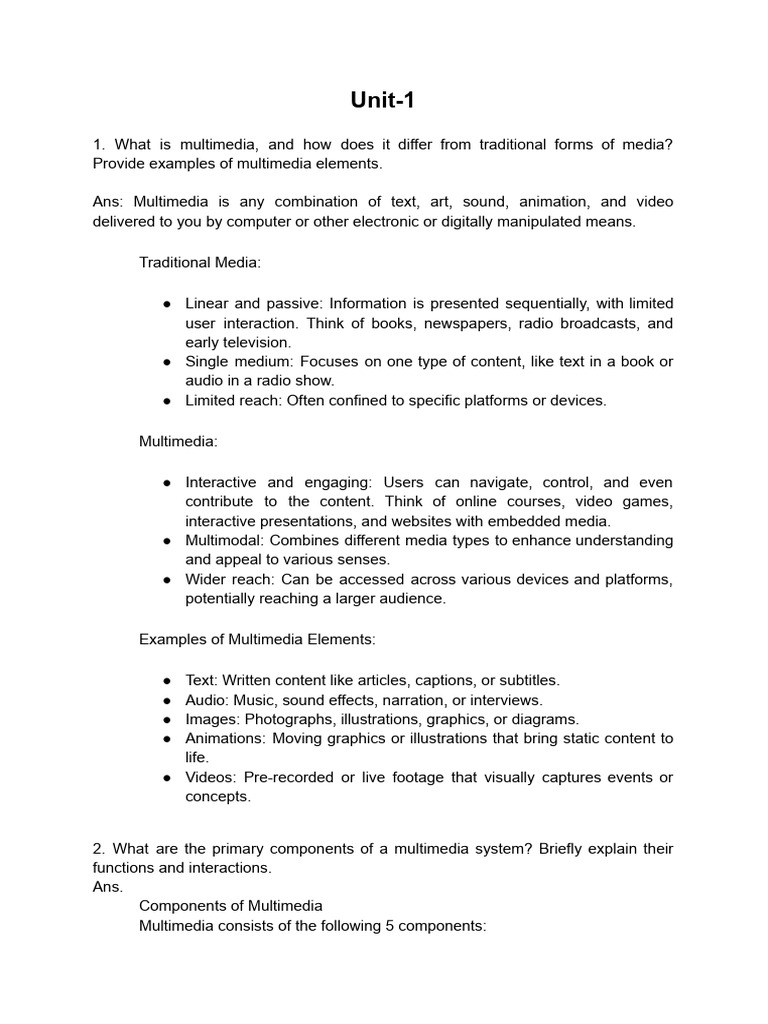 Multimedia Answer Key | PDF | Digital Audio | Multimedia