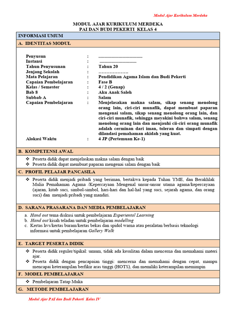 Modul Ajar BAB 8 | PDF