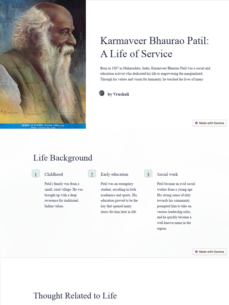 Karmaveer Bhaurao Patil: Legacy of Service | PDF | Philanthropy ...