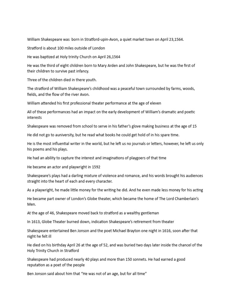 William Shakespeare Report | PDF | William Shakespeare | Romeo And Juliet